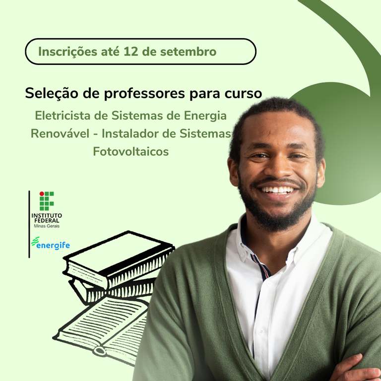 Aberto processo seletivo para professor de curso de Eletricista de Sistemas de Energia Renovável ...